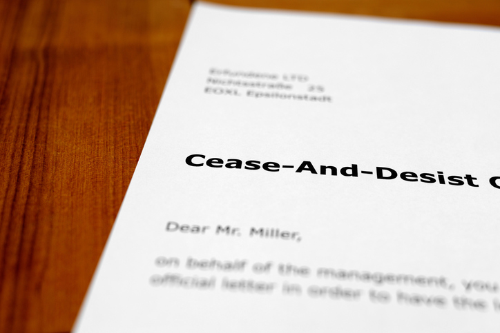 A termination of undesirable activities letter to keep business on track