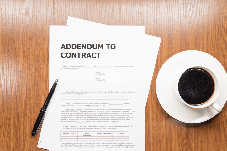 using an addendum to the original contract